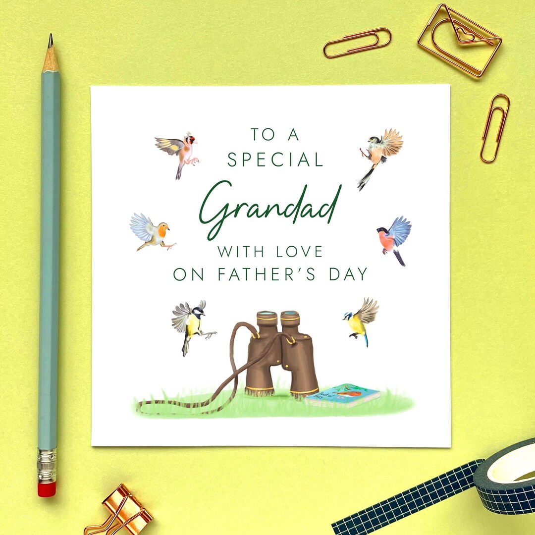 Birdwatching Fathers Day Card for Grandad, Grandpa, Dad, Great ...
