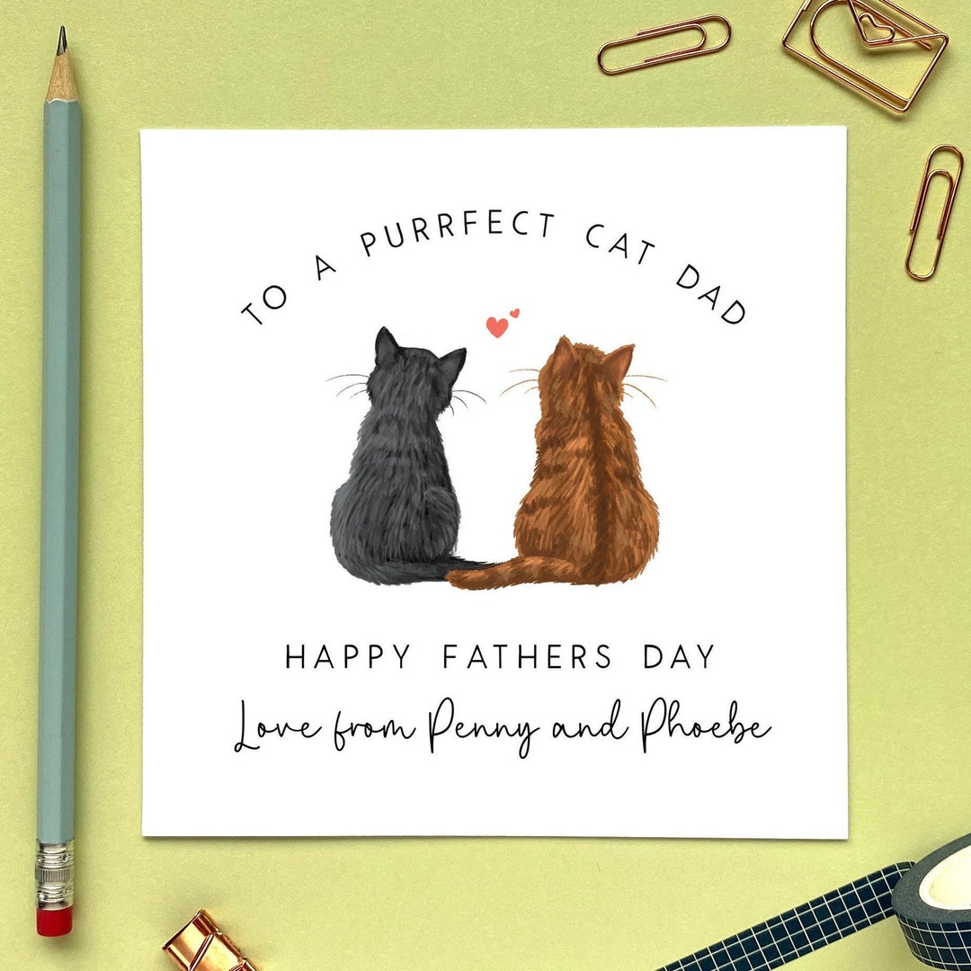 Personalised Choose the Cats Father's Day Card From the Cats, for Cat ...