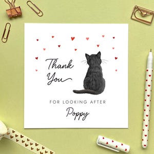 Personalised Choose the Cat Thank You Card, Vets, Pet Sitter, Friend ...