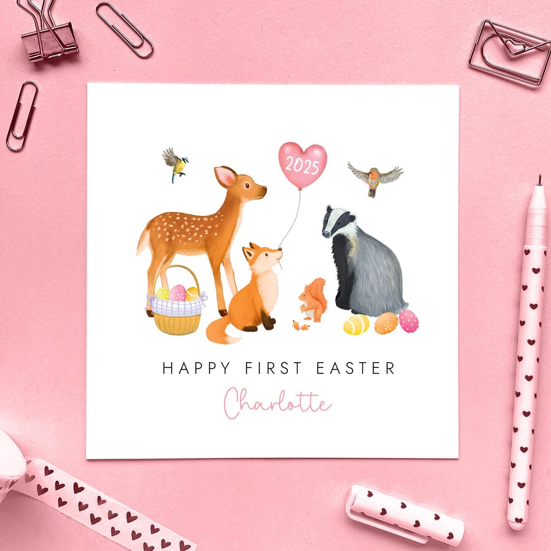 Personalised 1st Easter Card for Girl, Daughter, Granddaughter, Niece ...