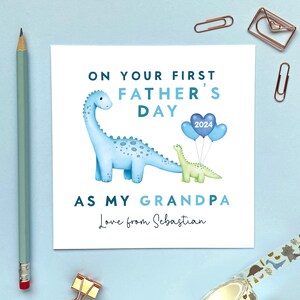 Personalised Dinosaur First Father's Day Card for a Special Daddy, Dad ...