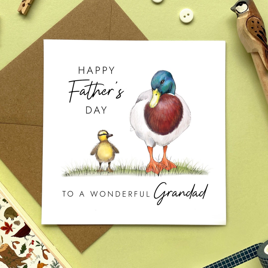 Personalised Duck Father's Day Card for a Special Grandad, Grandpa ...