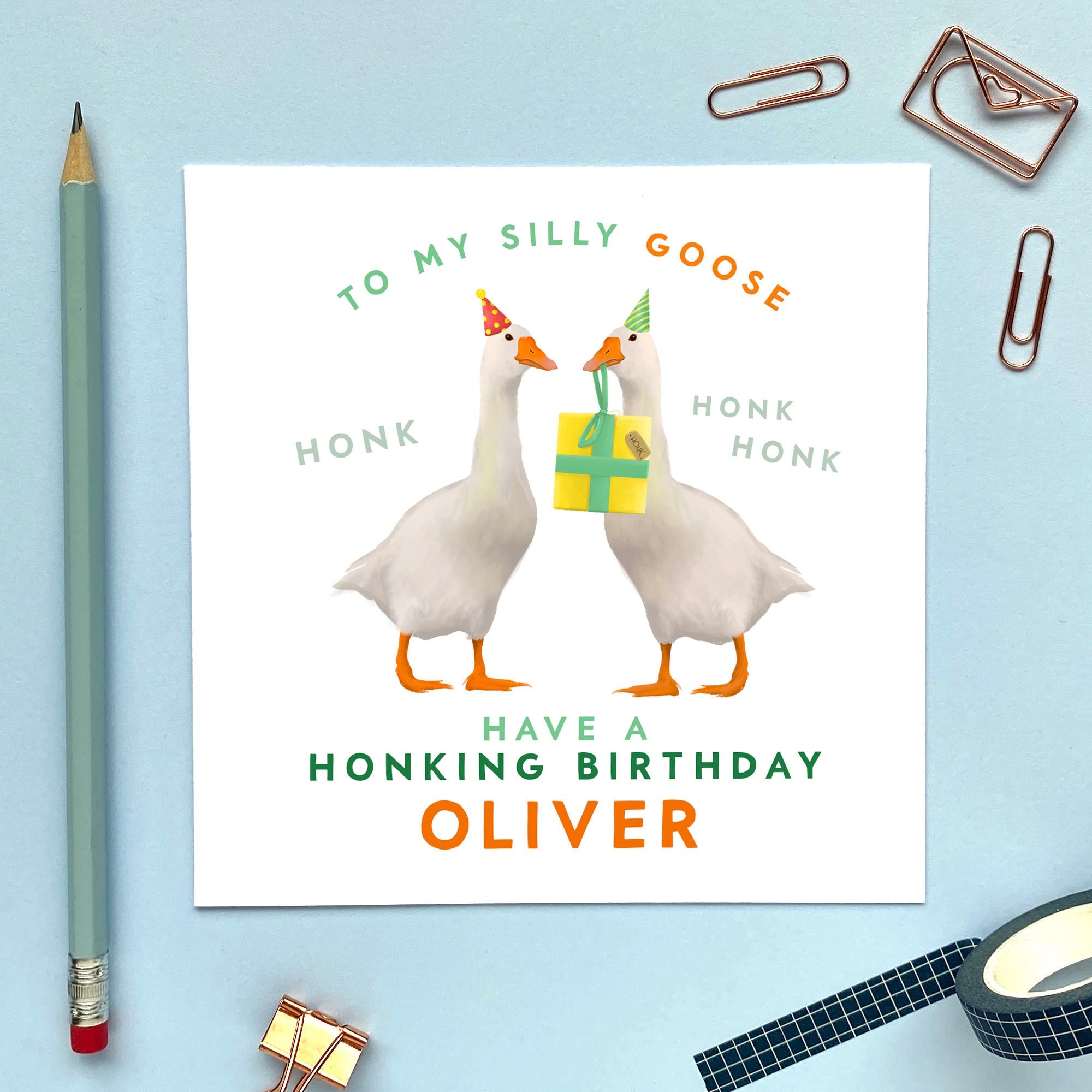 Personalised Goose Birthday Card for Husband Wife Partner | Etsy UK