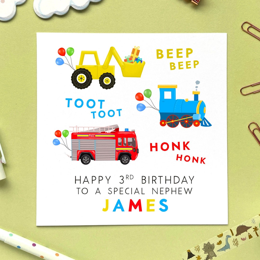 Personalised 3rd Birthday Card for Boy, Son, Grandson, Brother, Nephew ...