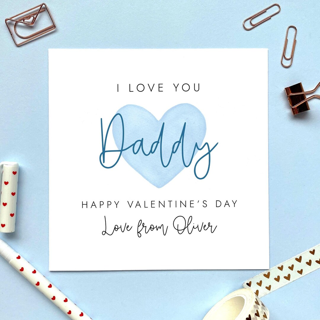 Personalised Valentine's Day Card for Daddy for Dad, Dada, Father ...