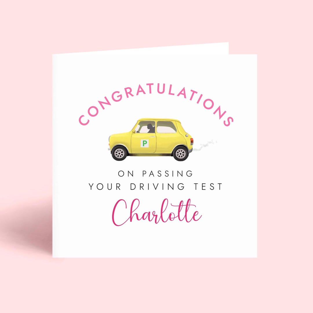 Personalised Driving Test Card for Her | Congratulations on Passing ...