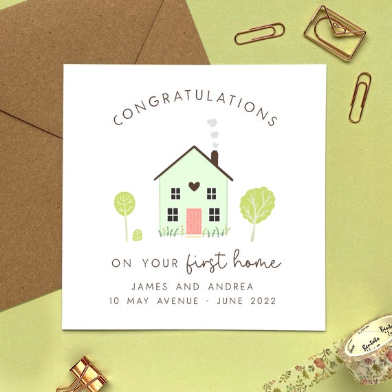 Personalised First Home Card Congratulations 1st House for - Etsy UK