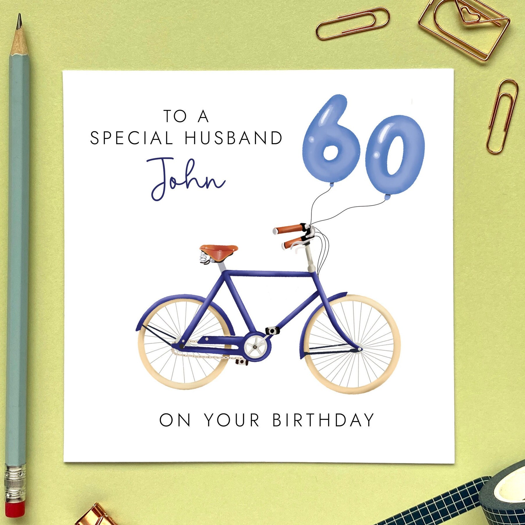 Personalised Any Age Bike Birthday Card for Him Son - Etsy
