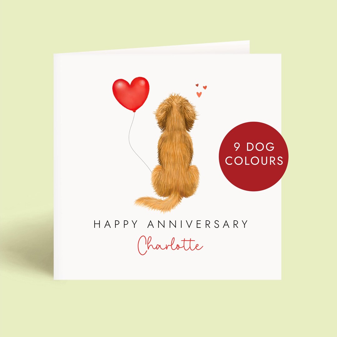 Personalised Cocker Spaniel Dog Anniversary Card for Partner | Husband ...