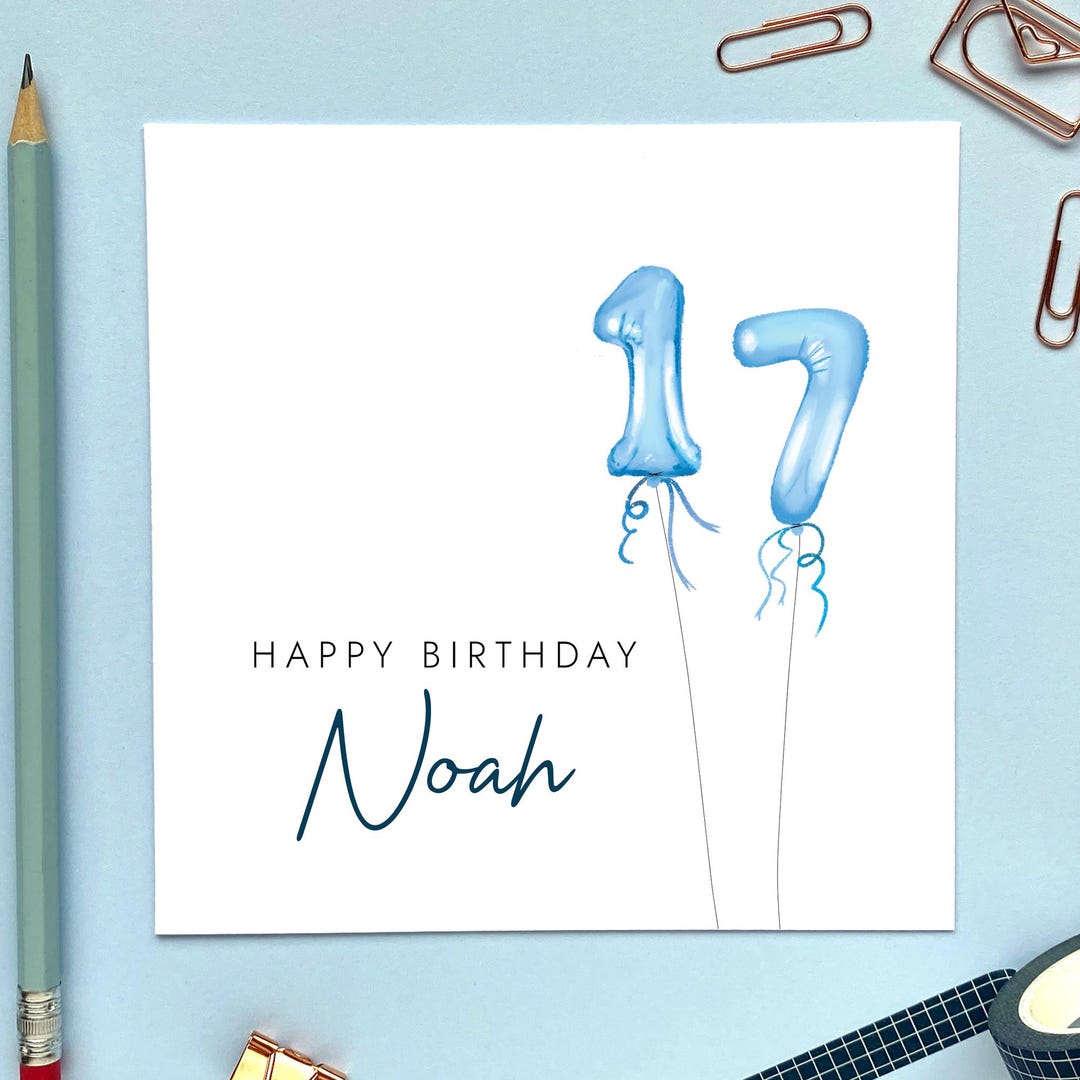 Personalised 17th Birthday Card for Him | Boy, Man, Brother, Nephew ...