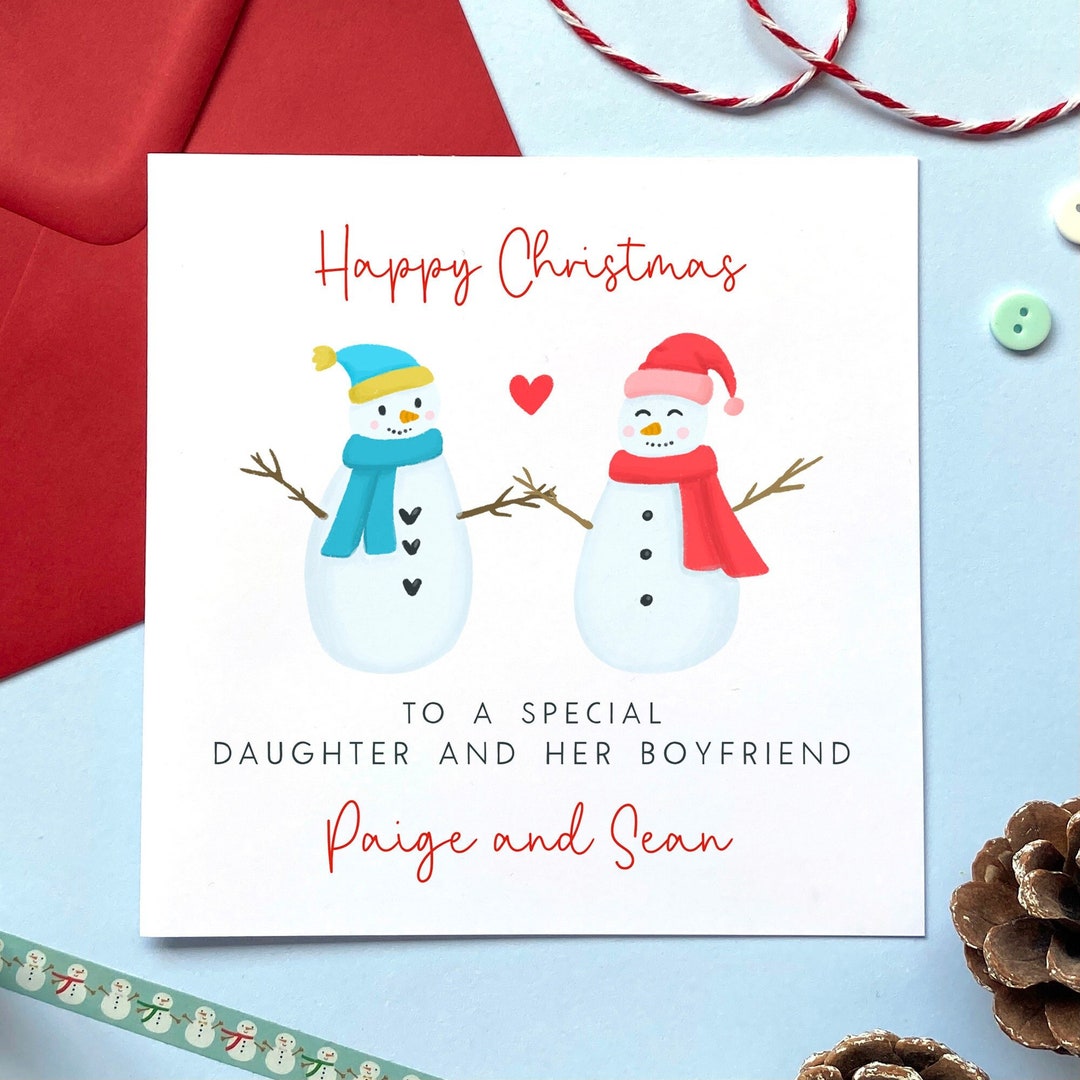 Personalised Couple Christmas Card for Daughter and Boyfriend, Son in ...
