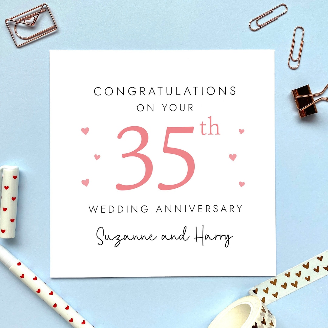 Personalised 35th Wedding Anniversary Card for Couple | Friends, Sister ...