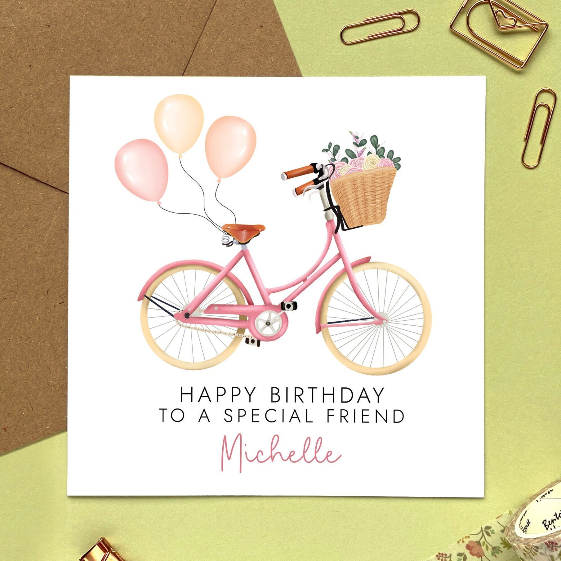 Personalised Any Age Bike Birthday Card for Her Friend - Etsy