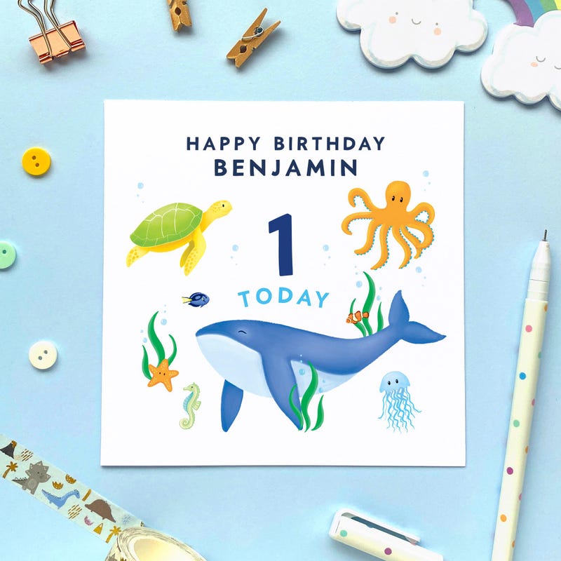 Ocean Birthday Card - Etsy