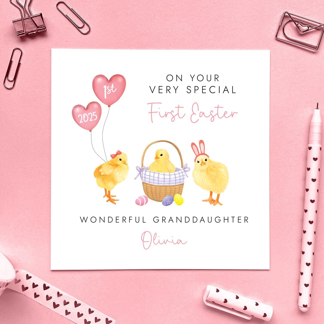 Personalised First Easter Card for Granddaughter, Daughter, Girl, Niece ...