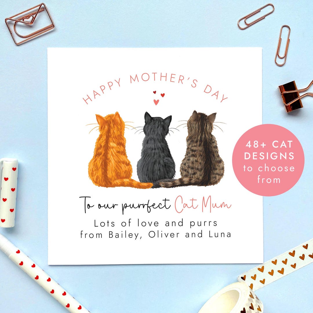 Personalised Choose the Cats Mother's Day Card | From the Cats, for Cat ...