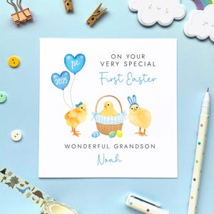 Personalised First Easter Card for Boy, Grandson, Son, Godson, Nephew ...