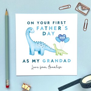 Personalised Dinosaur First Father's Day Card for a Special Daddy, Dad ...