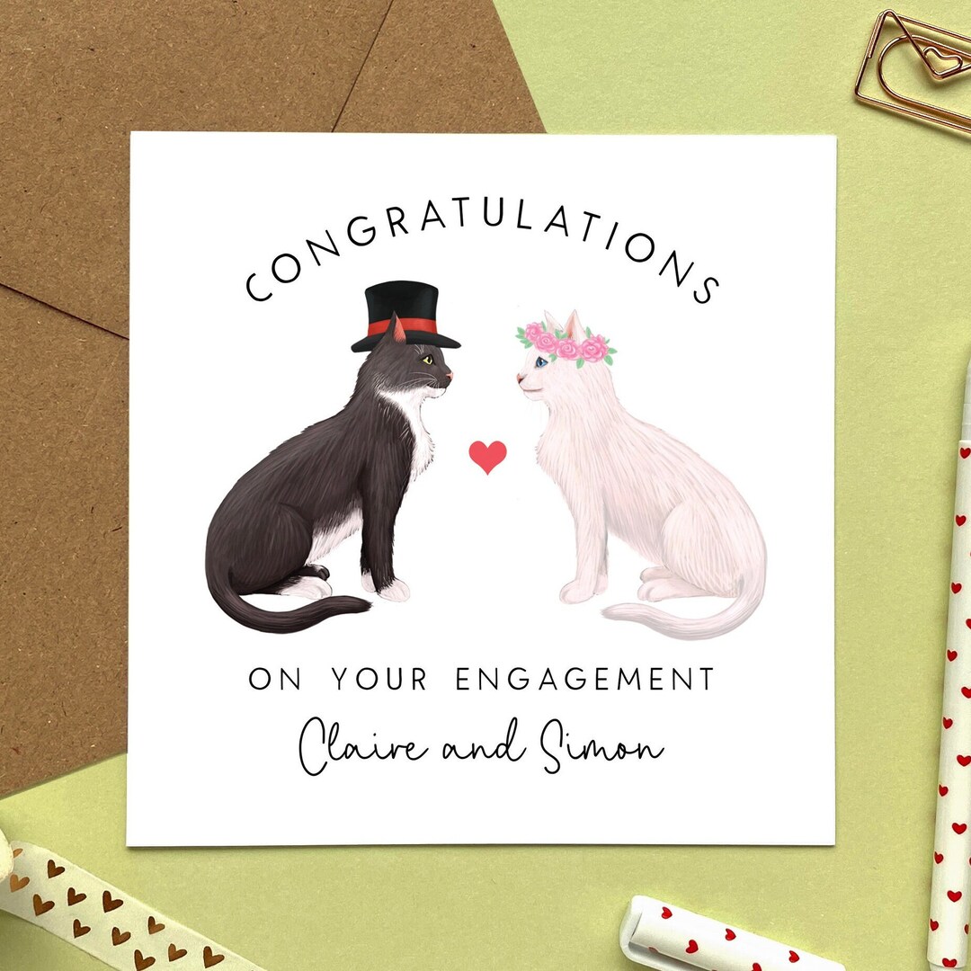 Personalised Choose the Cats Engagement Card Just Engaged - Etsy