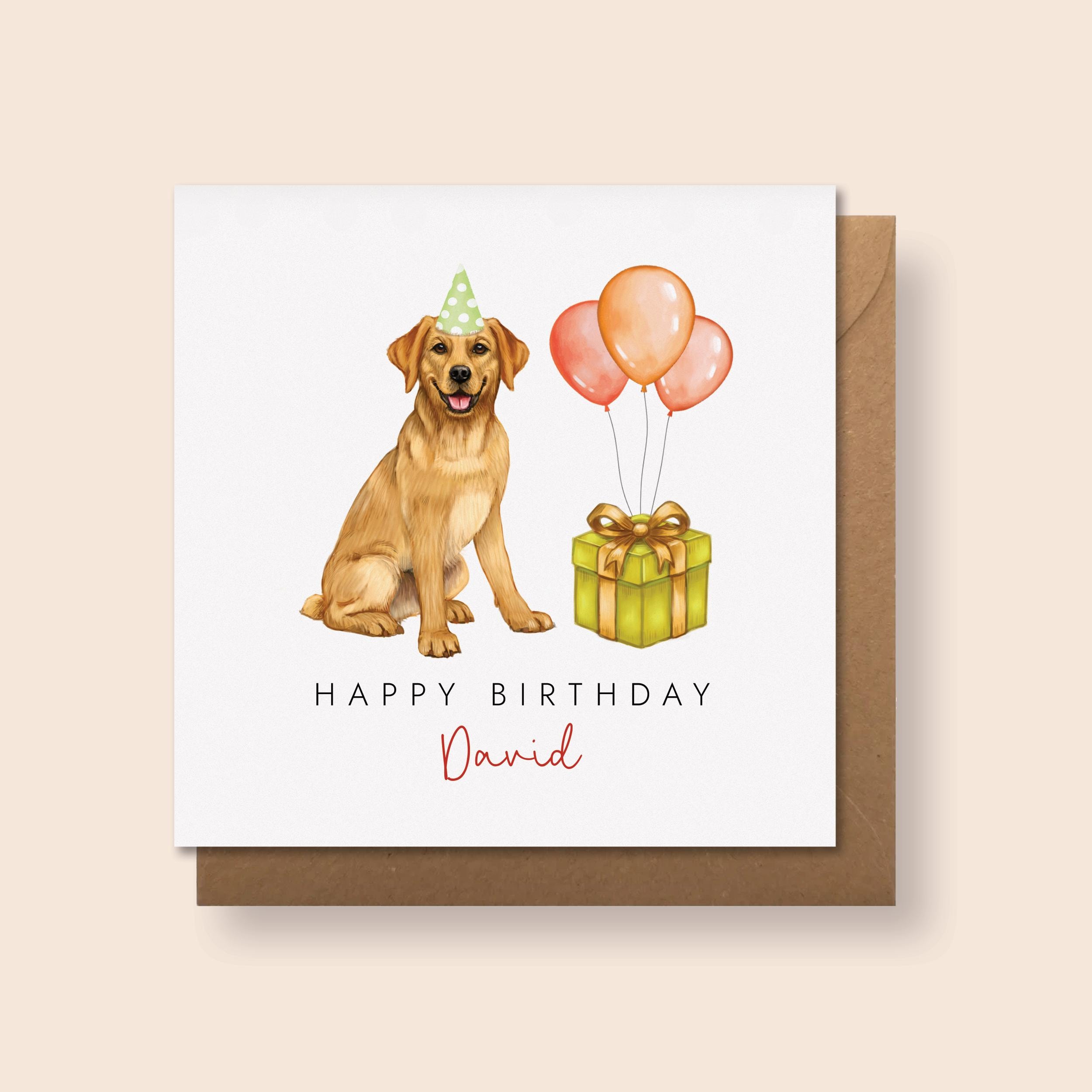 Personalised Labrador Birthday Card | Dog Birthday Card for Him or Her ...