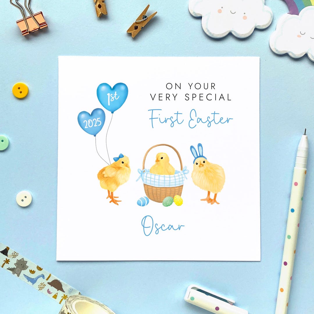 Personalised First Easter Card for Boy, Grandson, Son, Godson, Nephew ...