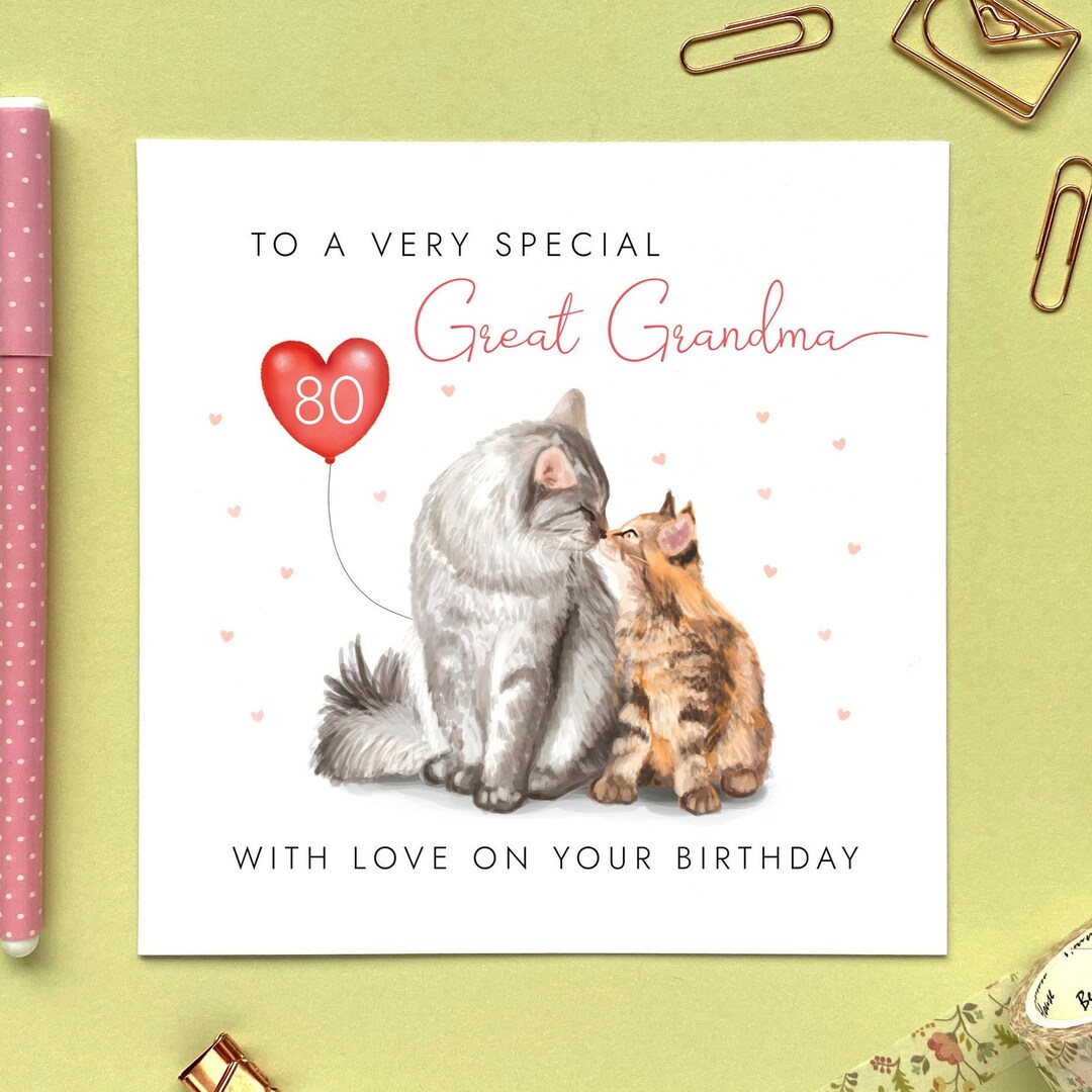 Personalised Cats Any Age Birthday Card for Nana | Mom, Mum, Mummy ...
