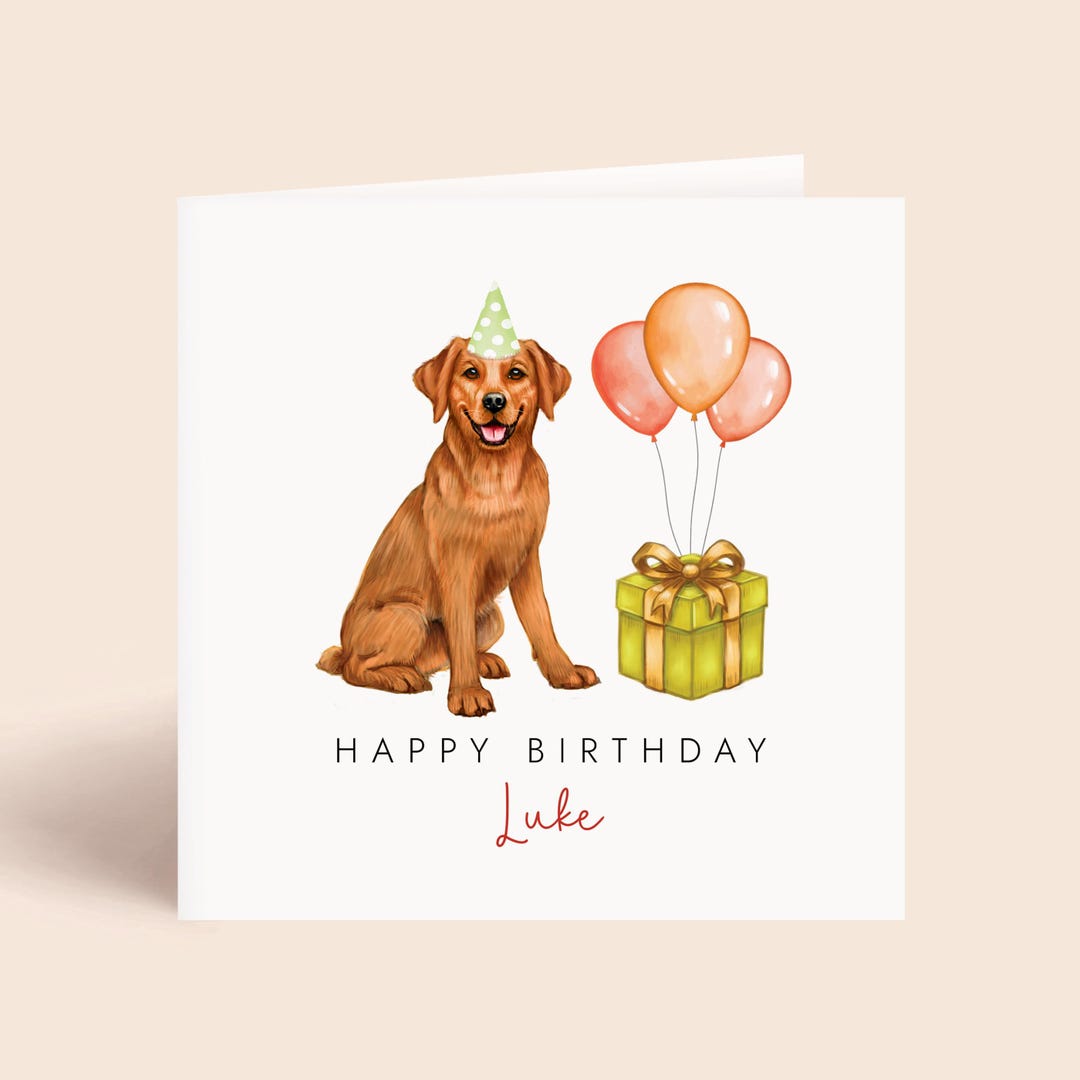 Personalised Labrador Birthday Card | Dog Birthday Card for Him or Her ...
