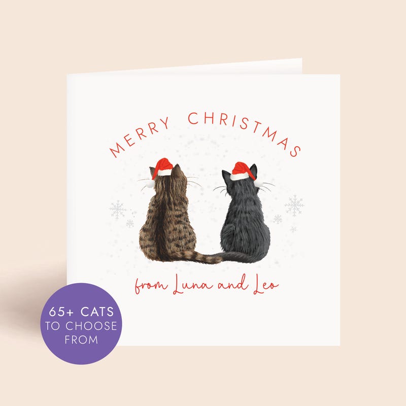 Niece Christmas Card Cats - Etsy