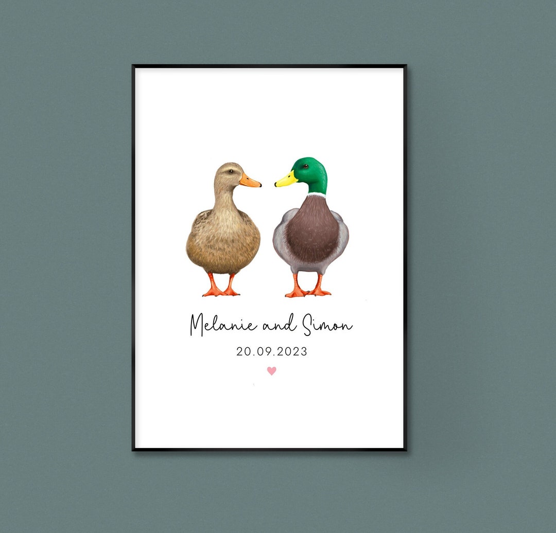 Personalised Ducks A4 Print Anniversary Gift Wedding - Etsy UK