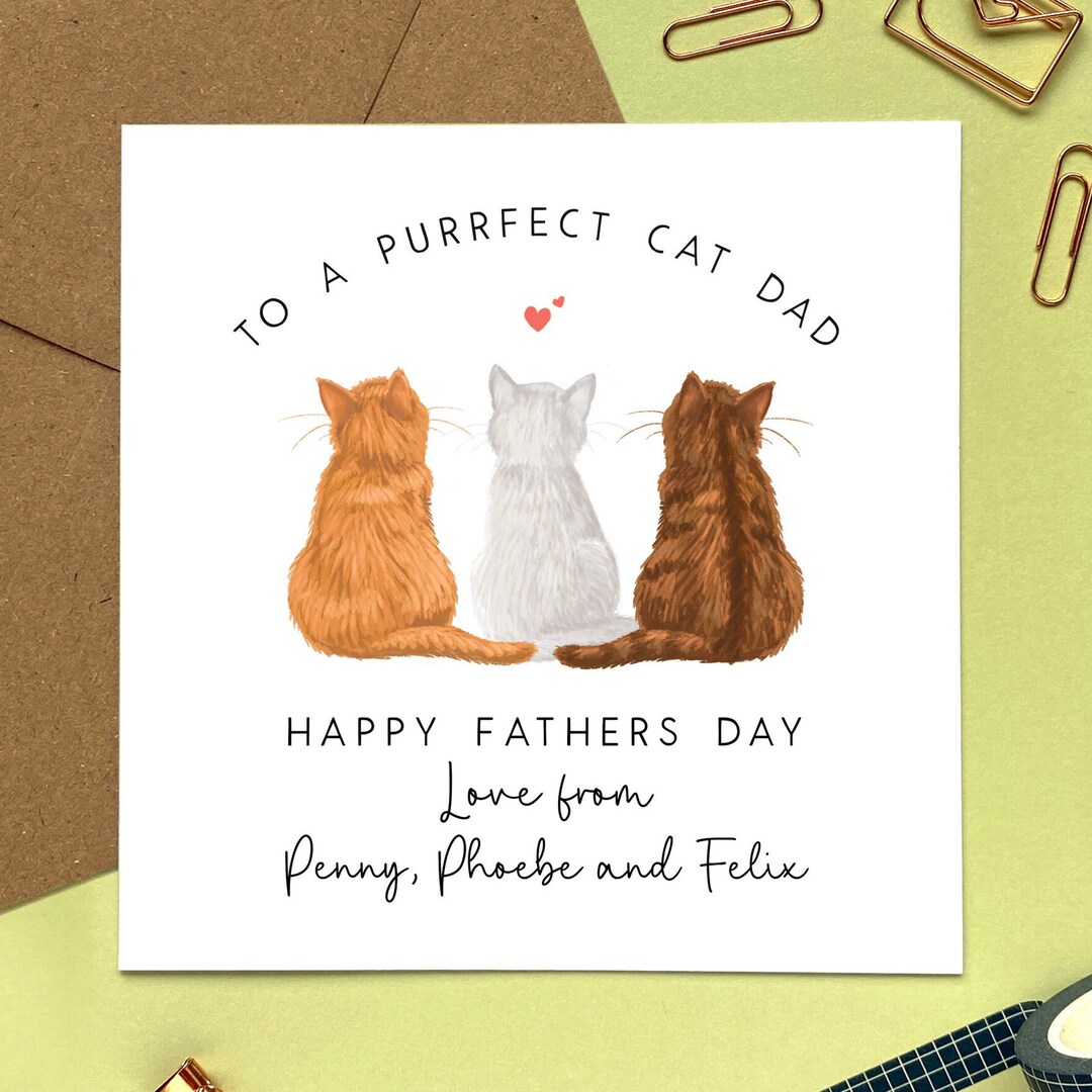 Personalised Choose the Cats Father's Day Card From the Cats, for Cat ...