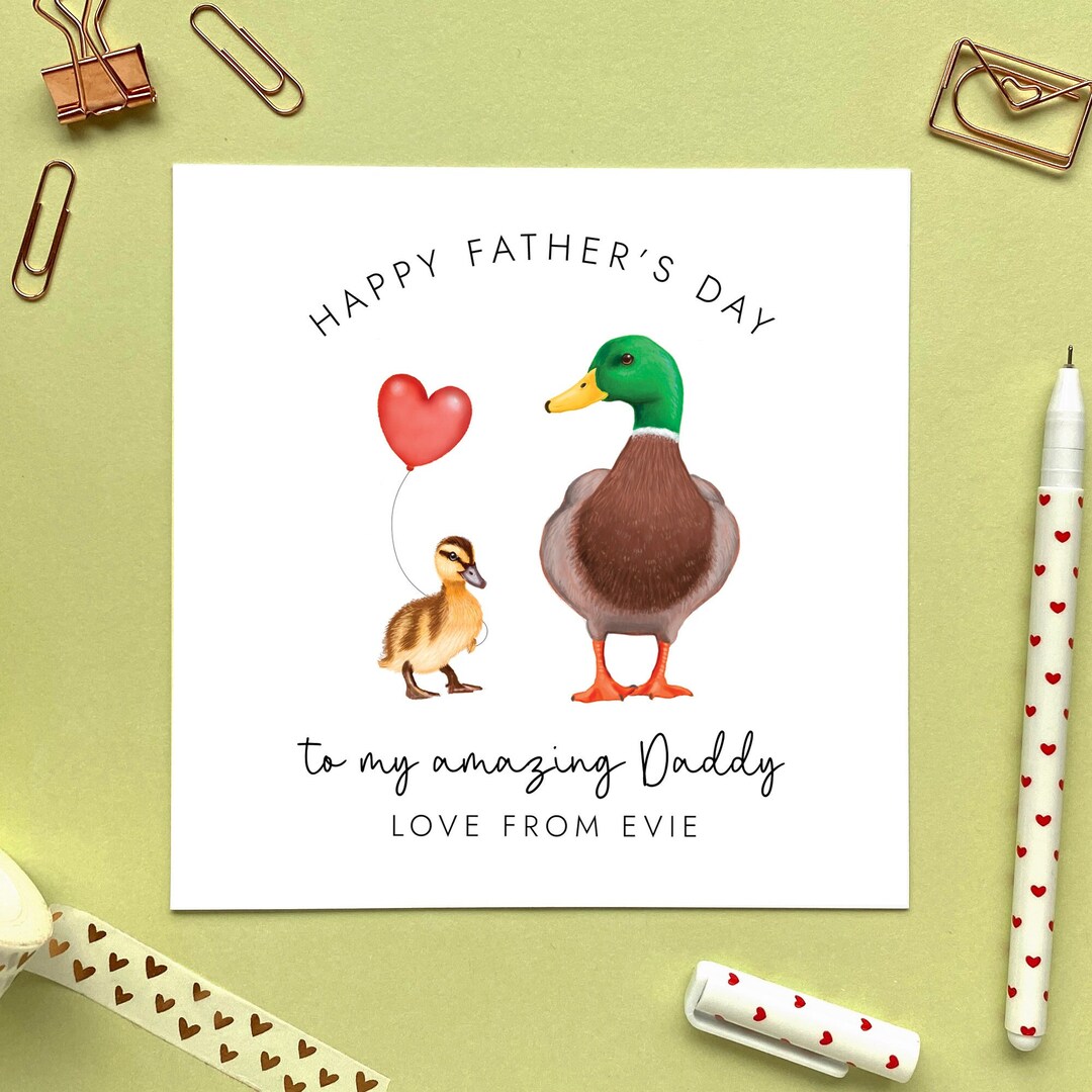 Personalised Ducks Father's Day Card | for a Special Dad, Daddy, Dada ...
