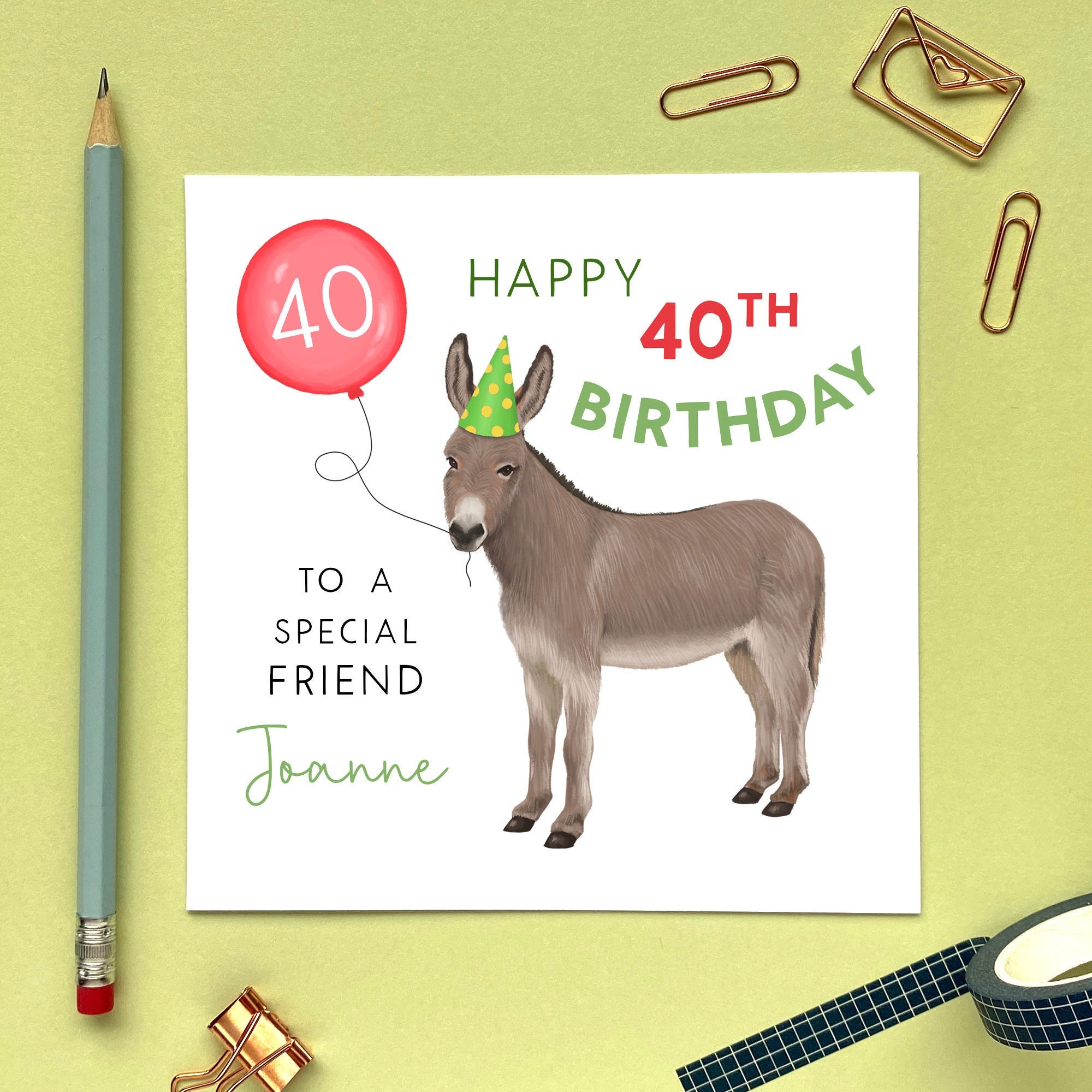 Happy Birthday Donkey Card