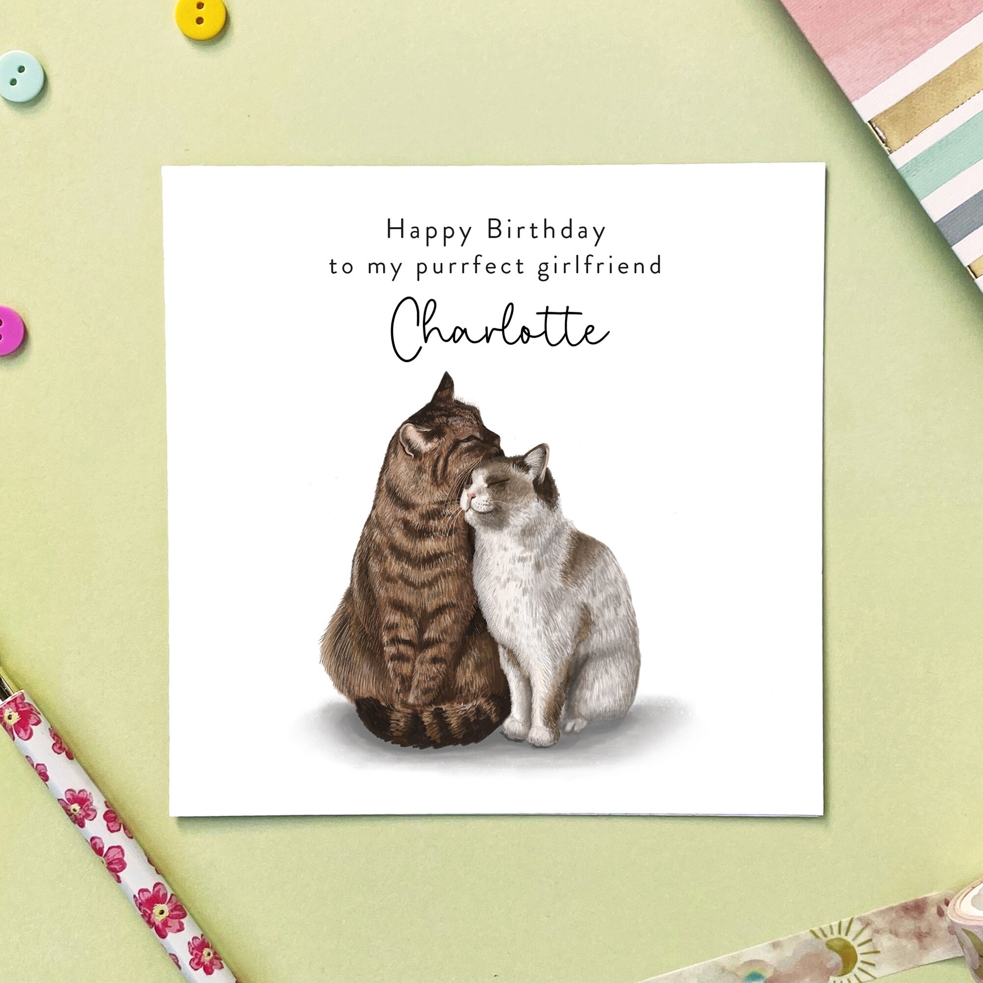 Personalised Cats Birthday Card For Girlfriend Boyfriend Etsy personalised-cats-birthday-card-for-girlfriend-boyfriend-etsy