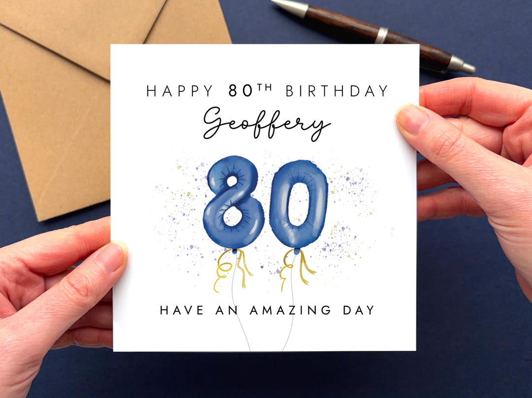 Personalised 80th Birthday Card for Man | 80 Birthday Card for Him ...