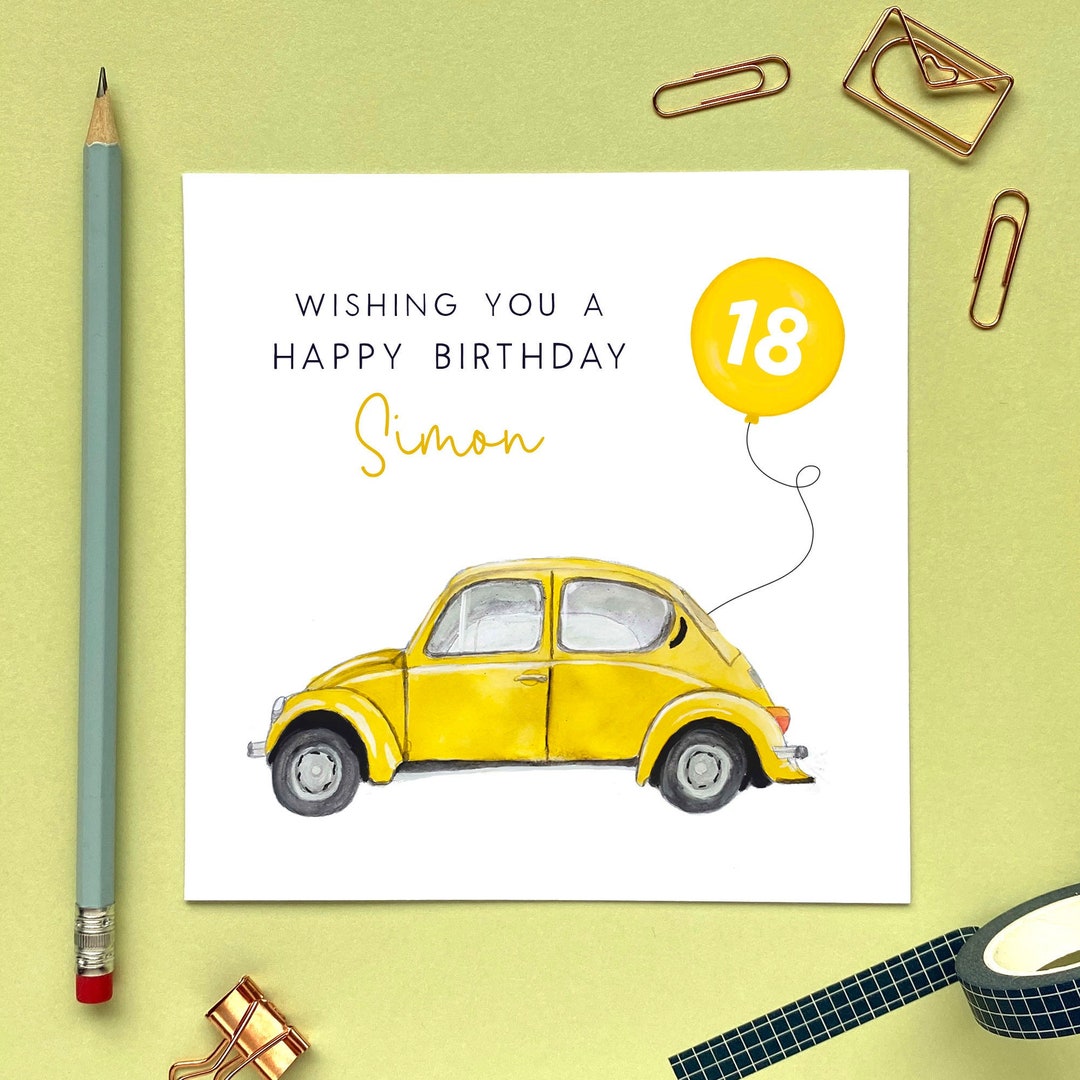 Personalised Classic Car Birthday Card for Dad, Grandad, Grandpa, Son ...