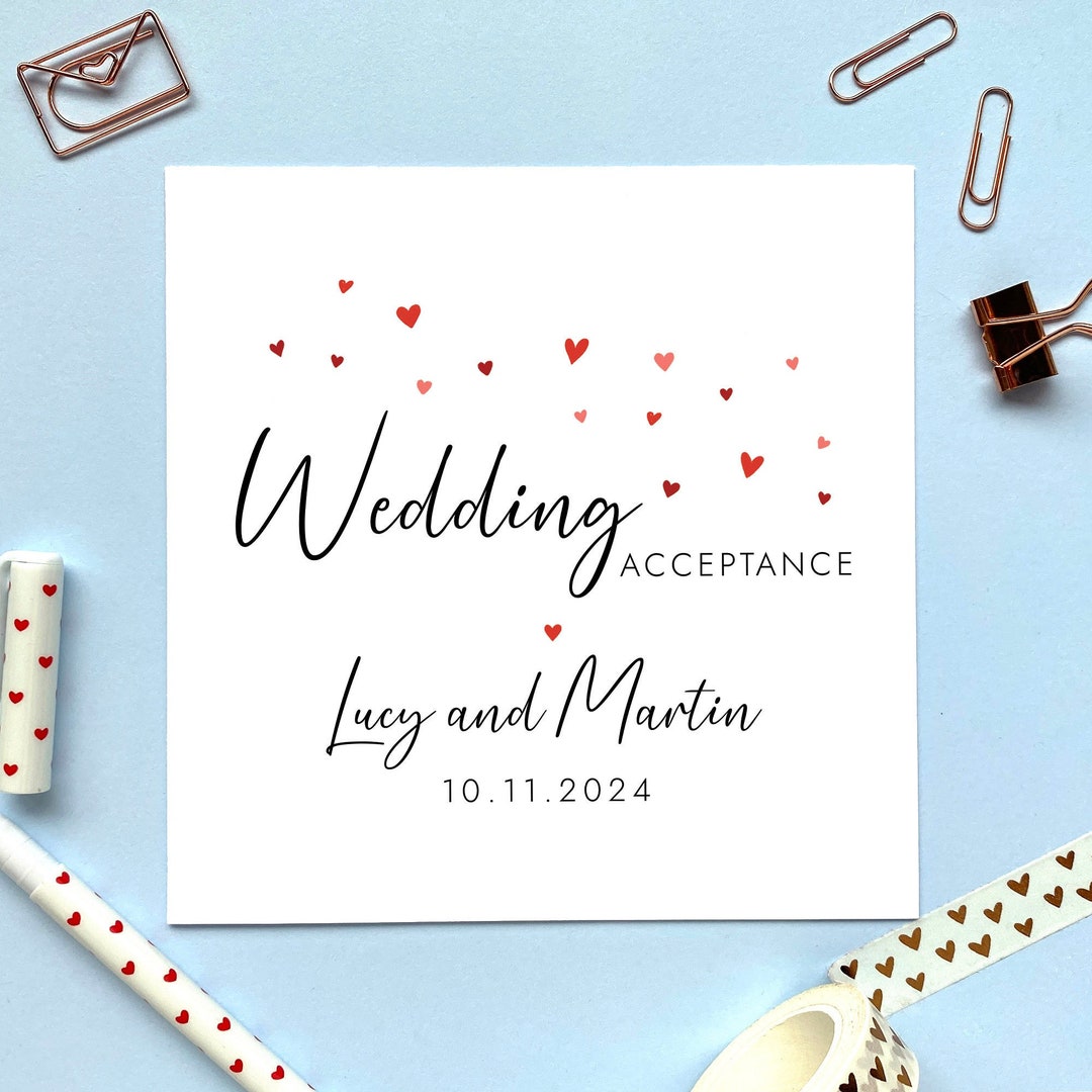 Personalised Wedding Acceptance Card | Wedding RSVP Card, Accept Invite ...