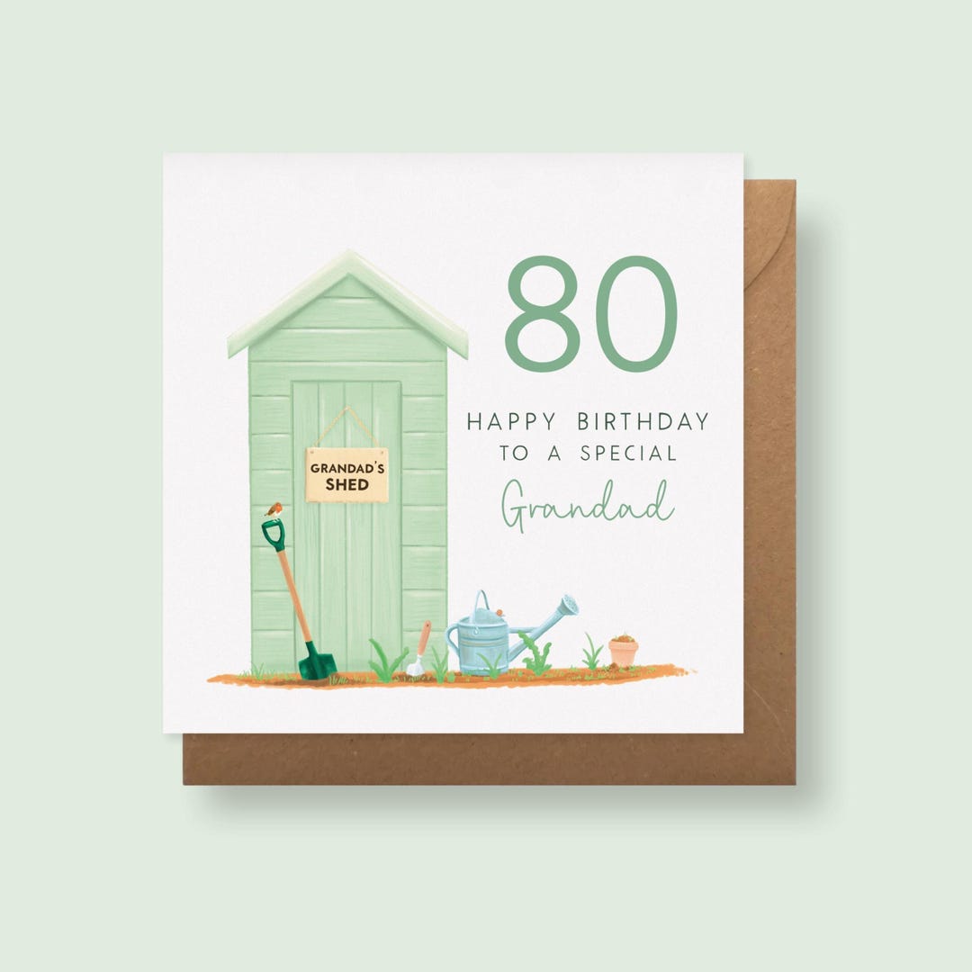 80th Birthday Card for Grandad, Personalised Grandad 80 Birthday Card ...