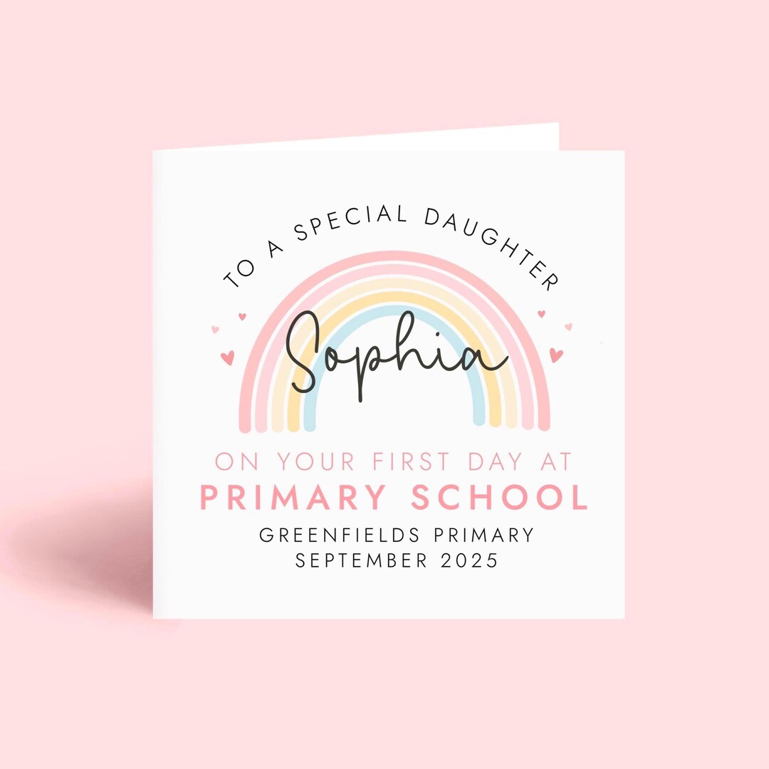 First Day at Primary School Card for Daughter, 1st Day at School Card ...