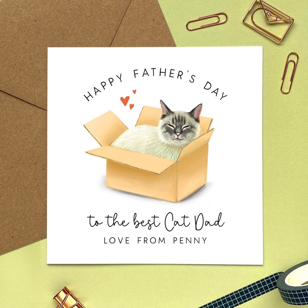 Personalised Ragdoll Cat Father's Day Card From the Cat for Cat Dad ...