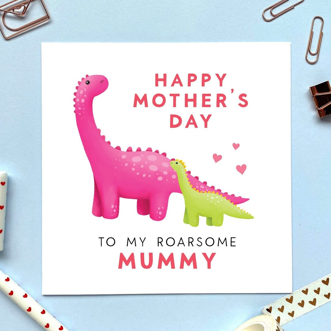Personalised Dinosaur Mother's Day Card for a Special - Etsy UK