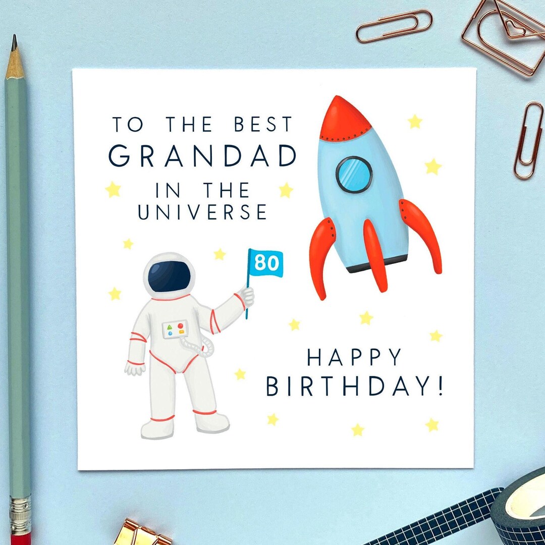 Personalised Space Birthday Card for Grandad | Grandpa, Great ...