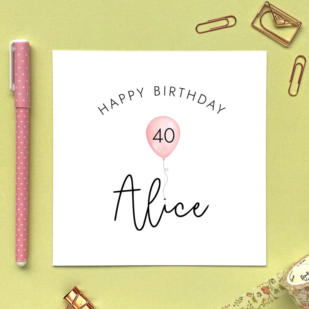 Personalised 40th Birthday Card 40 Today, Milestone Birthday, Happy ...