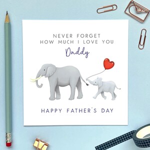 Personalised Elephant Fathers Day Card for Grandpa Grandad, Gramps ...