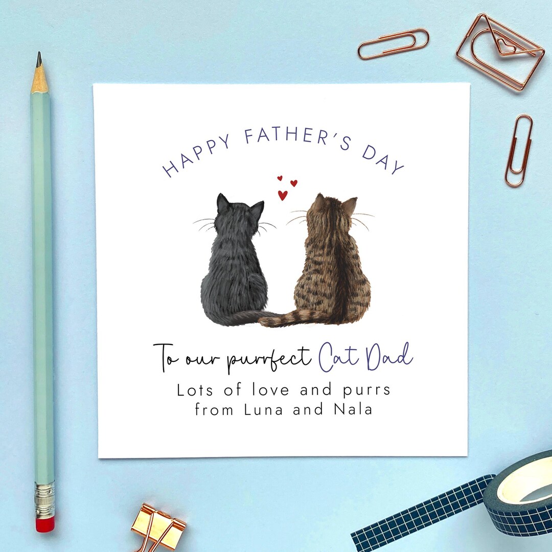 Personalised Choose the Cats Father's Day Card, From Two Cats, for Cat ...
