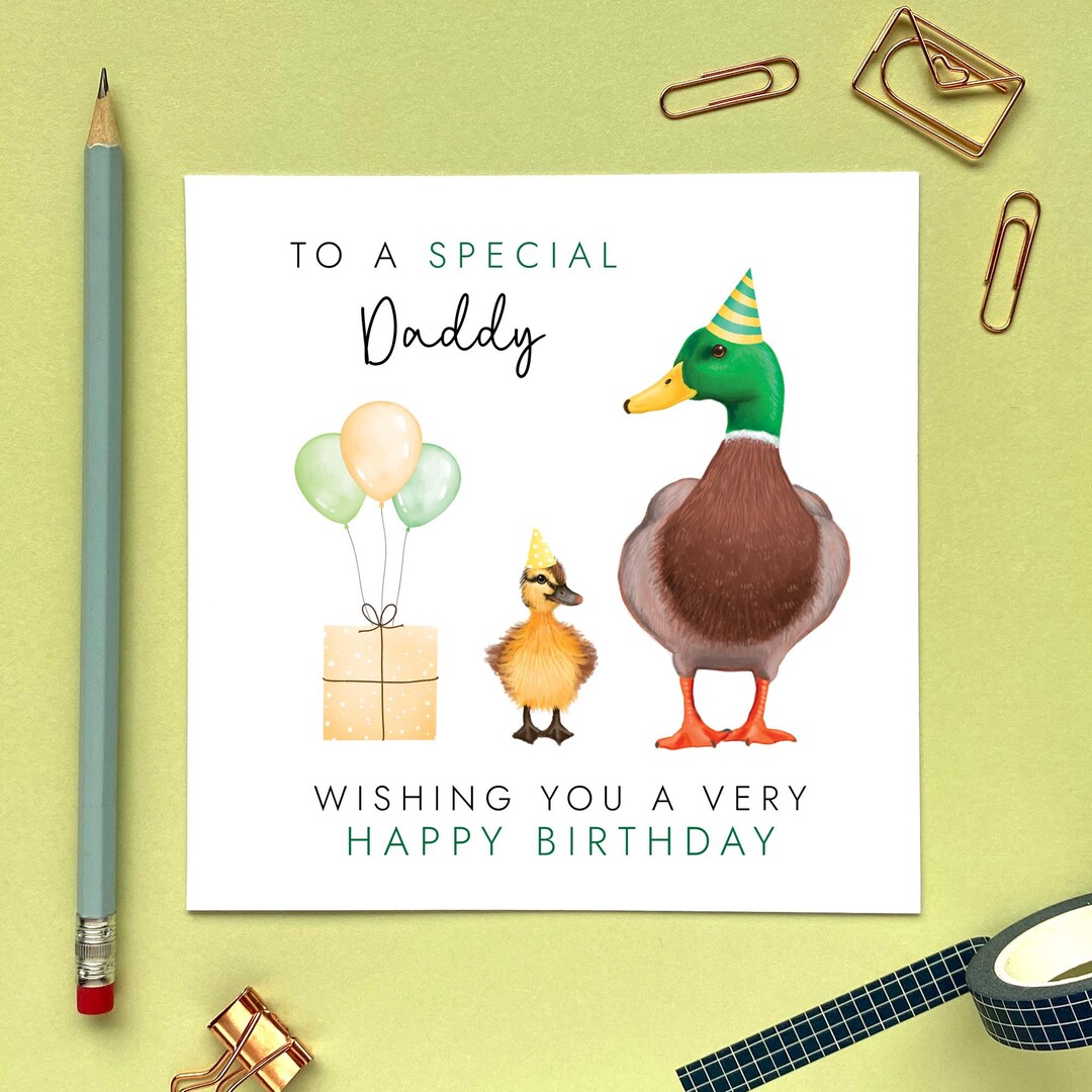 Personalised Duck Birthday Card for Daddy | Dad, Dada, From Son ...