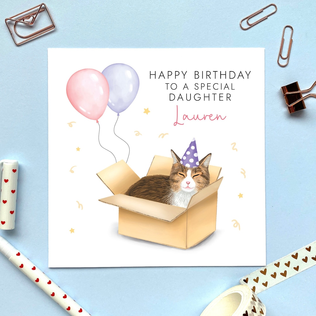 Personalised Choose the Cat Birthday Card for Her, Daughter ...