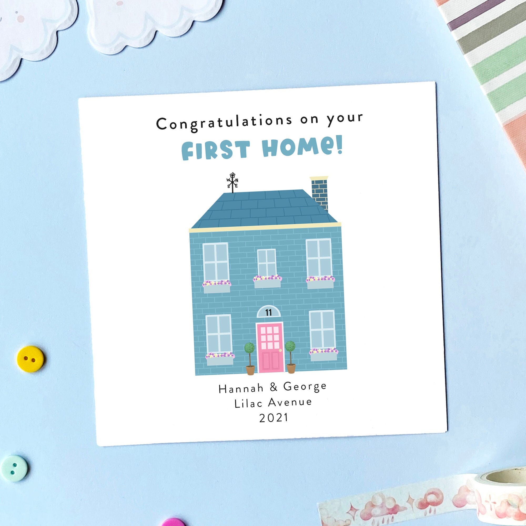 Personalised First Home Card Congratulations 1st House For | Etsy