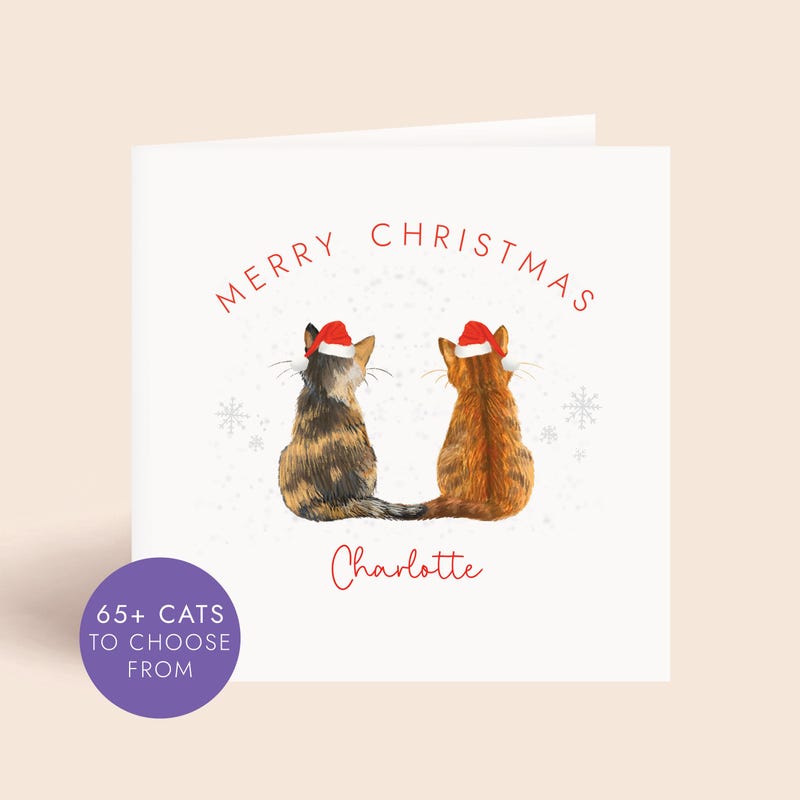 To Cat Christmas Card - Etsy UK