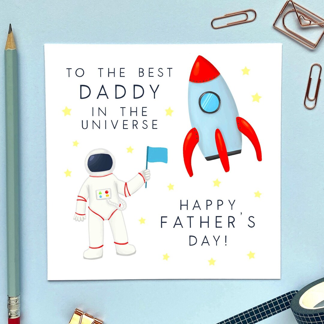 Personalised Space Father's Day Card for a Special Dad, Daddy, Dada ...