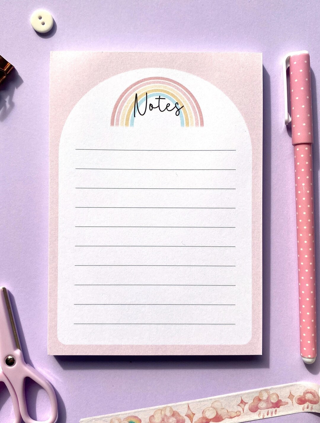 Pastel Rainbow Notepad | Gift for Her, Cute Stationery, Birthday ...